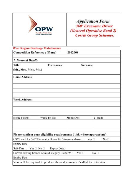 Application Form - The Office of Public Works