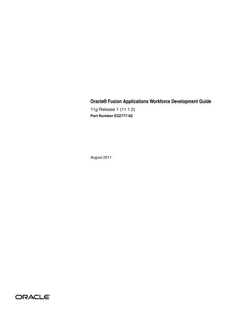 Oracle® Fusion Applications Workforce Development Guide