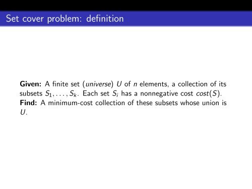 Set cover problem: definition - Organic Origami