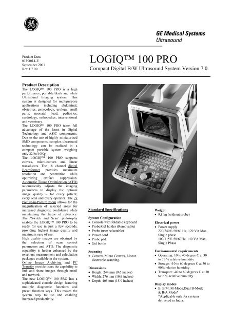 LOGIQâ ¢ 100 PRO - Doctorshop.it