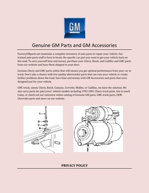 Genuine GM Parts and GM Accessories