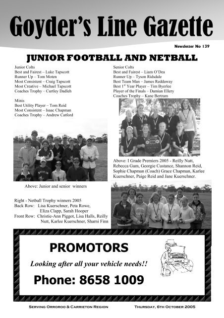 Goyder's Line Gazette Oct05 Issue - District Council of Orroroo ...