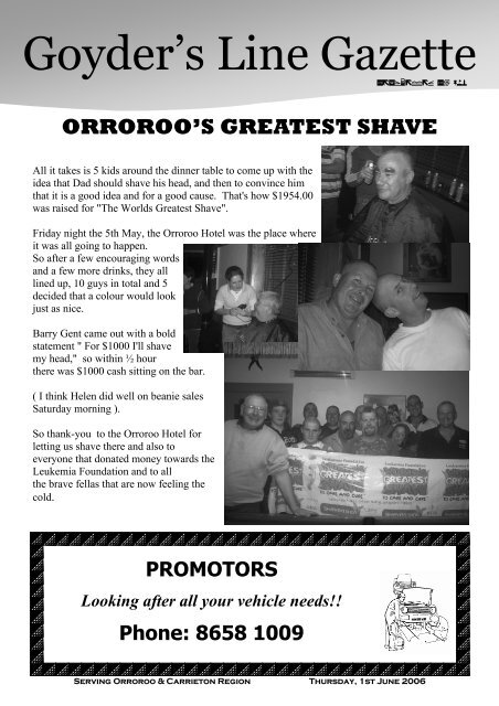 Goyder's Line Gazette June06 Issue.pub - District Council of Orroroo ...