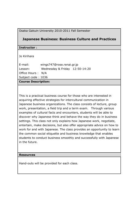 Japanese Business: Business Culture and Practices
