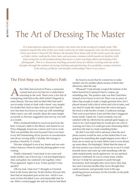 The Art of Dressing The Master - Osho World