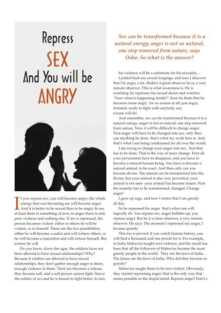 ANGRY SEX - Osho World