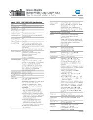 bizhub PRO 951 Specification & Installation Guide