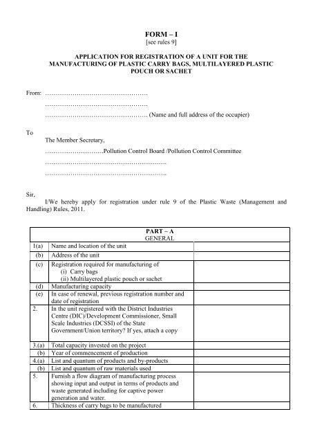 Application for Registration - ospcb