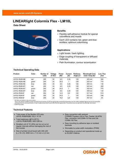 LINEARlight Colormix Flex LM10L - Osram