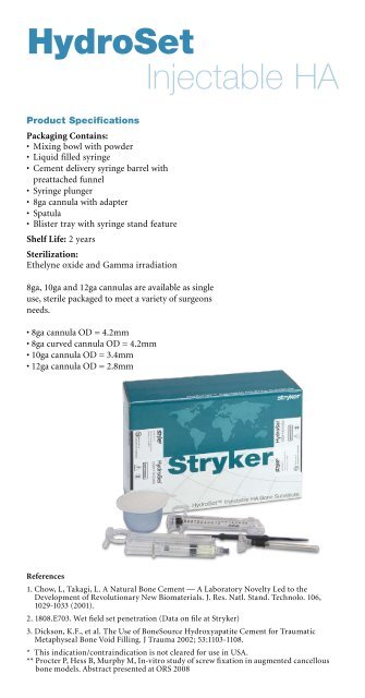 HydroSet Injectable HA - Stryker