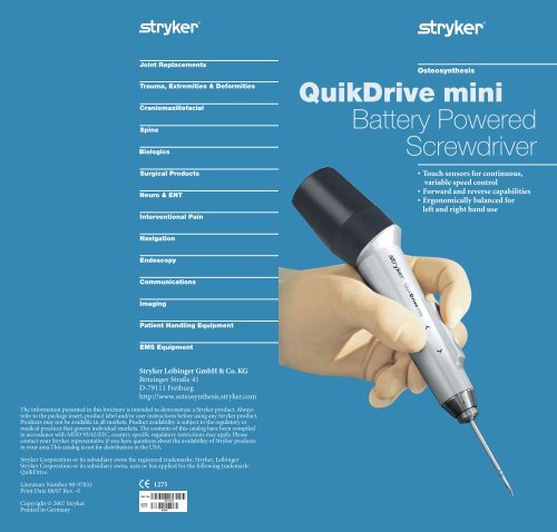 QuikDrive mini Battery Powered Screwdriver - Stryker