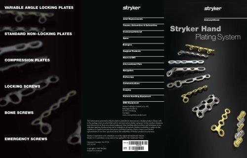 Stryker Hand Plating System Flyer