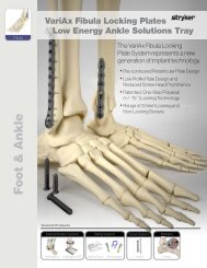 VariAx Ankle Tray Sales Sheet - Stryker