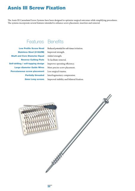 Asnis III Screw Fixation