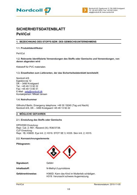 PeViCol Kleber für PVC (PDF, 0.13 MB) - Otto Wolff