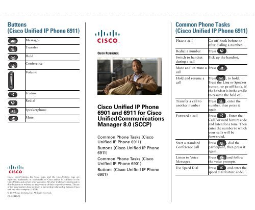 Cisco Unified IP Phone 6901 and 6911 Quick Reference for Cisco ...
