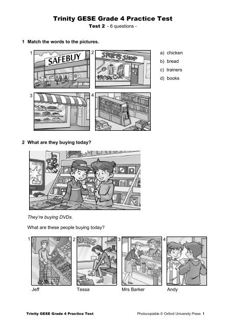 Trinity GESE Grade 4 Practice Test - Oxford University Press