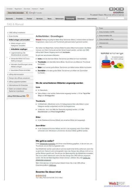 OXID eSales | Artikelbilder: Grundlagen | eShop Manual | FAQ ...