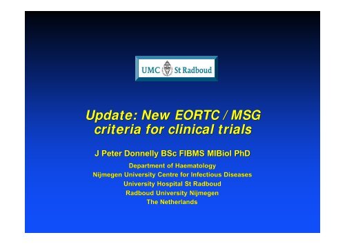 EORTC/MSG definitions