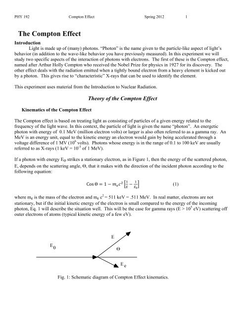 Theory of the Compton Effect