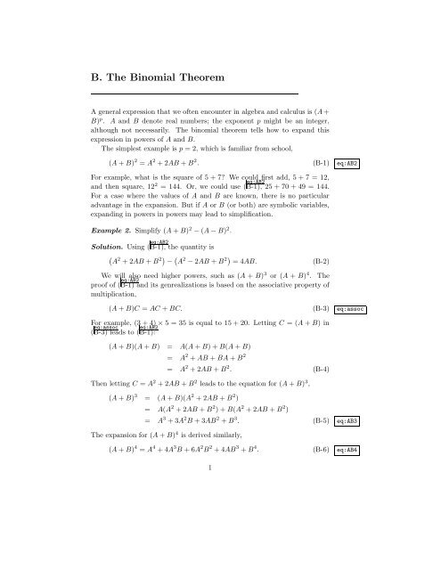 B. The Binomial Theorem