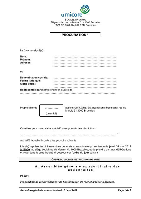 PROCURATION 1