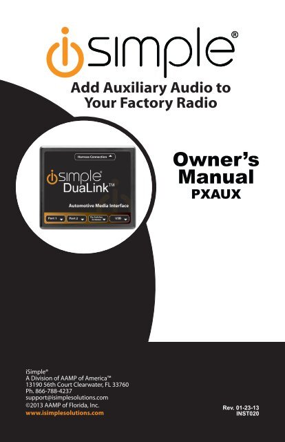 Please click here for the ISGM532 Instruction Manual - PAC Audio