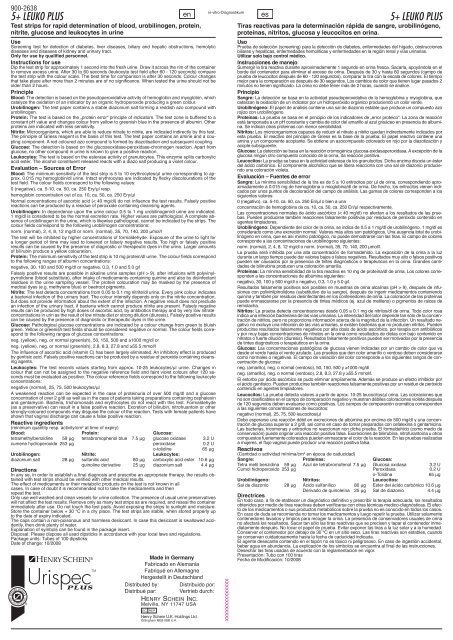 Urispec plus 5+Leuko.indd - Henry Schein Corporate Brand