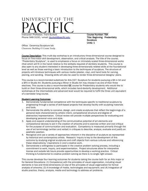 Course Syllabus - University of the Pacific
