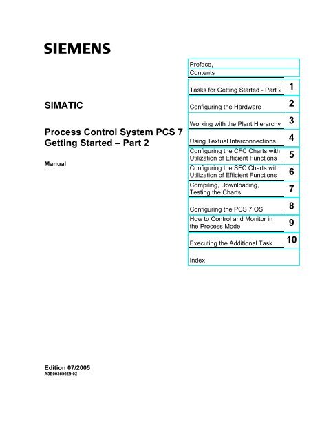 SIMATIC Process Control System PCS 7 Getting Started â Part 2