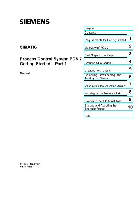 SIMATIC Process Control System PCS 7 Getting Started â Part 1