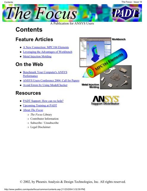 The Focus - Issue 19 - PADT