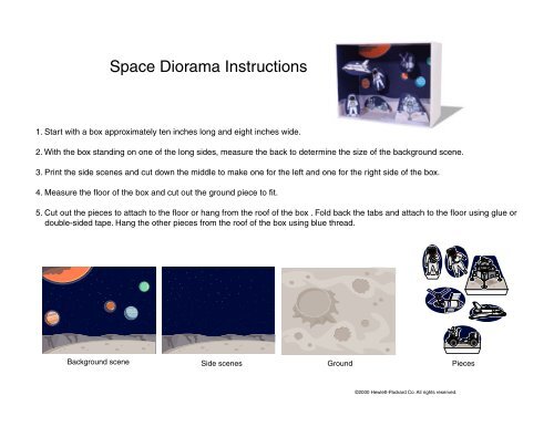 Space Diorama Instructions