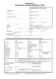 Meldeformular Meldepflichtige Krankheiten gemäß §§ 6, 8, 9 IfSG