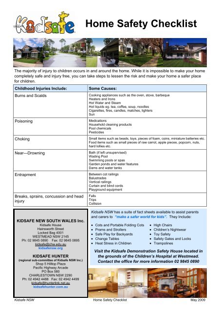 Home Safety Checklist May 2009 - Kidsafe NSW