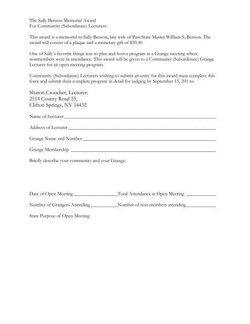 Sharon Croucher, Lecturer: 2514 County Road 25, Clifton Springs ...