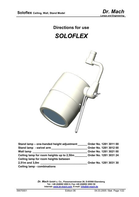 Soloflex Ceiling, Wall, Stand Model Dr. Mach