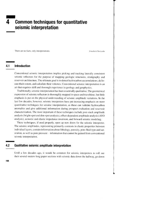 Common techniques for quantitative seismic interpretation