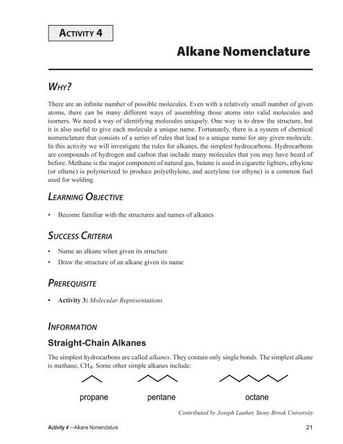 Alkane Nomenclature Worksheet