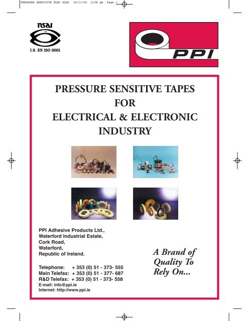 PRESSURE SENSITIVE ELEC ELEC - PPI Adhesive Products