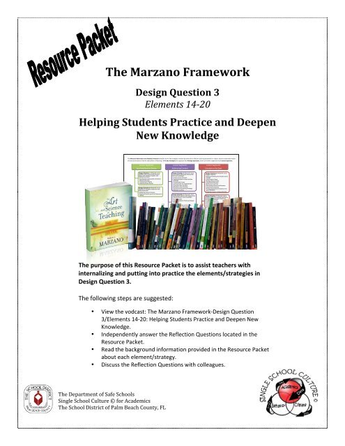 The Marzano Framework Design Question 3 Elements 14-20 ...