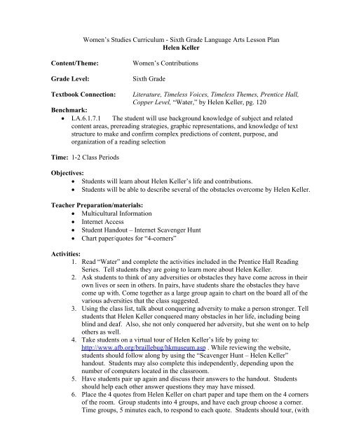 Sixth Grade Haitian/Haitian American Curriculum Lesson Plan