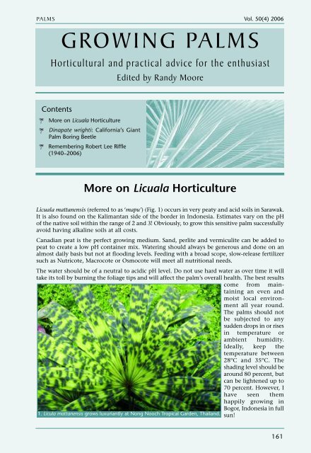 GROWING PALMS - International Palm Society