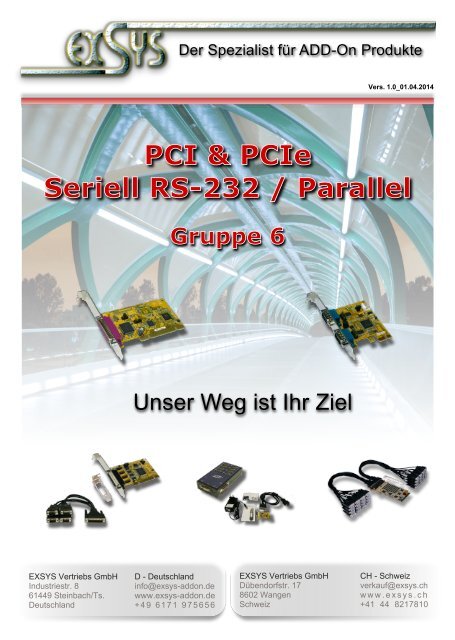 PCI & PCIe Seriell RS-232 / Parallel