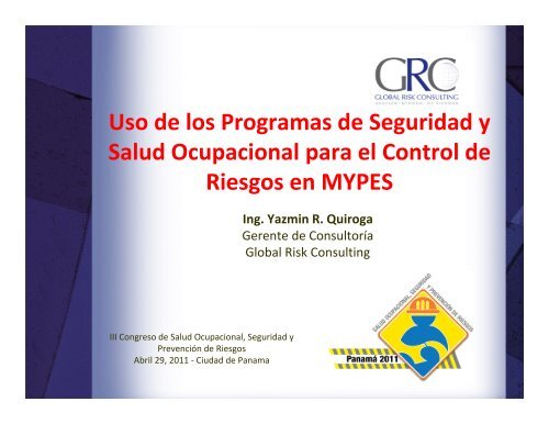 Uso de los Programas de Seguridad y Salud ... - Panama Canal