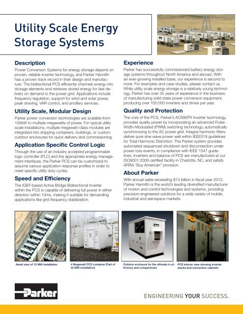 Utility Scale Energy Storage Systems - Parker
