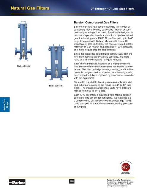 Natural Gas Filters - Balston Filter