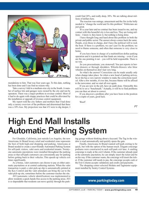 High End Mall Installs Automatic Parking System - Parking Today