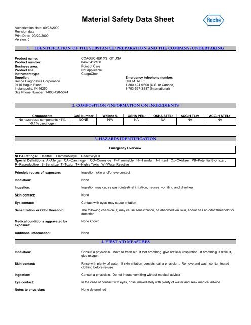 Material Safety Data Sheet - Cardinal Health DFU/MSDS