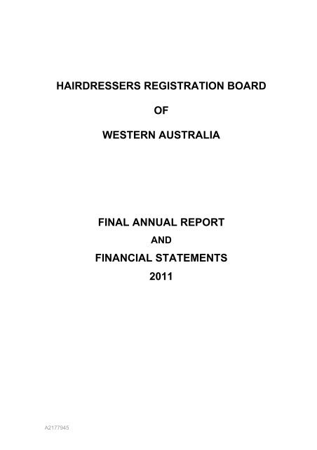 Hairdressers Registration Board - Parliament of Western Australia